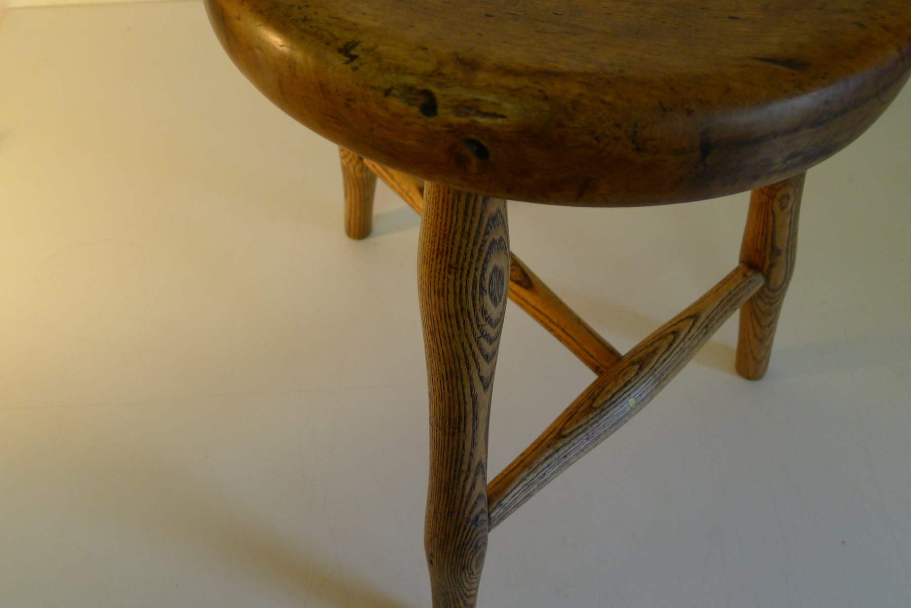 Antique Workshop Stool in Ash and Maple for sale at Pamono