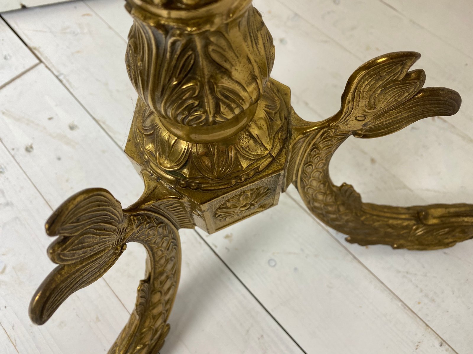 Regency Brass Koi Fish Table, 1970s for sale at Pamono