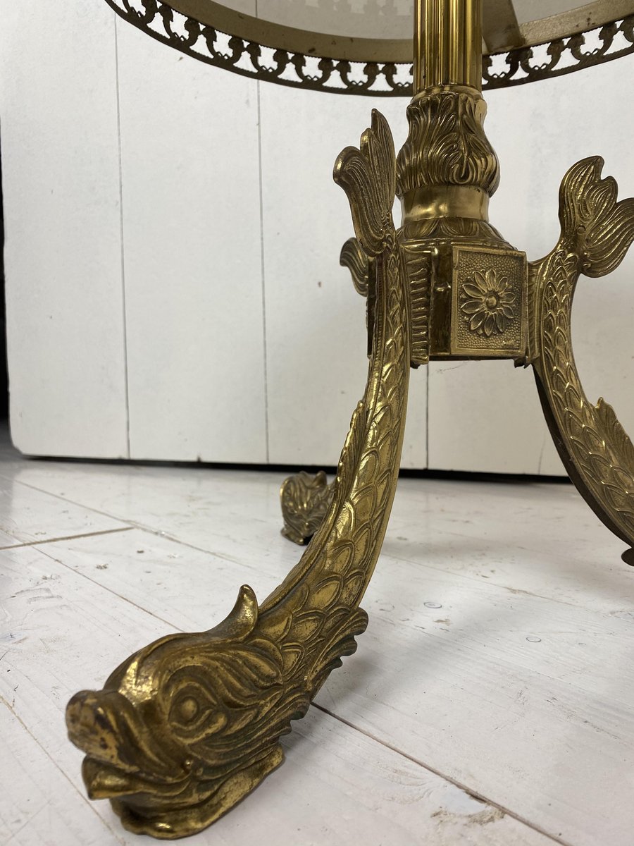 Regency Brass Koi Fish Table, 1970s for sale at Pamono