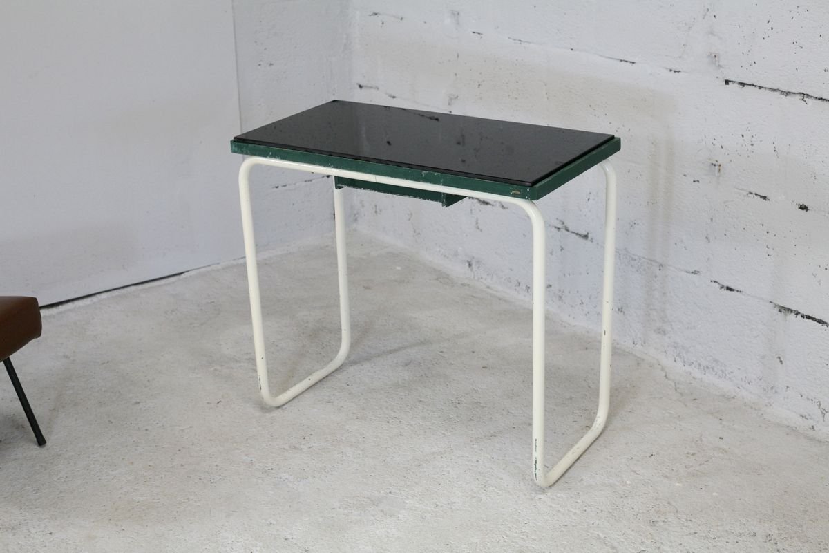 Tubular Steel Console Table with Black Glass Plate, 1950s for sale at ...