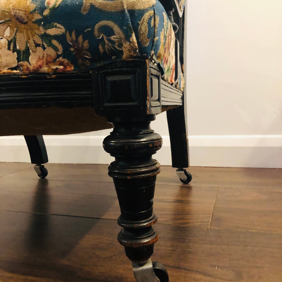 Small Victorian Ebonised Armchair, 1880s for sale at Pamono