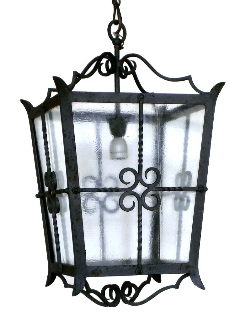Mid-Century Large Italian Wrought Iron Ceiling Lamps, Set of 2 for sale ...