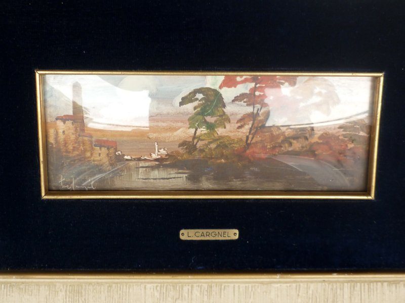 Lucio Cargnel, Landscape Oil Paintings, Original Frames, 1940s, Set of ...