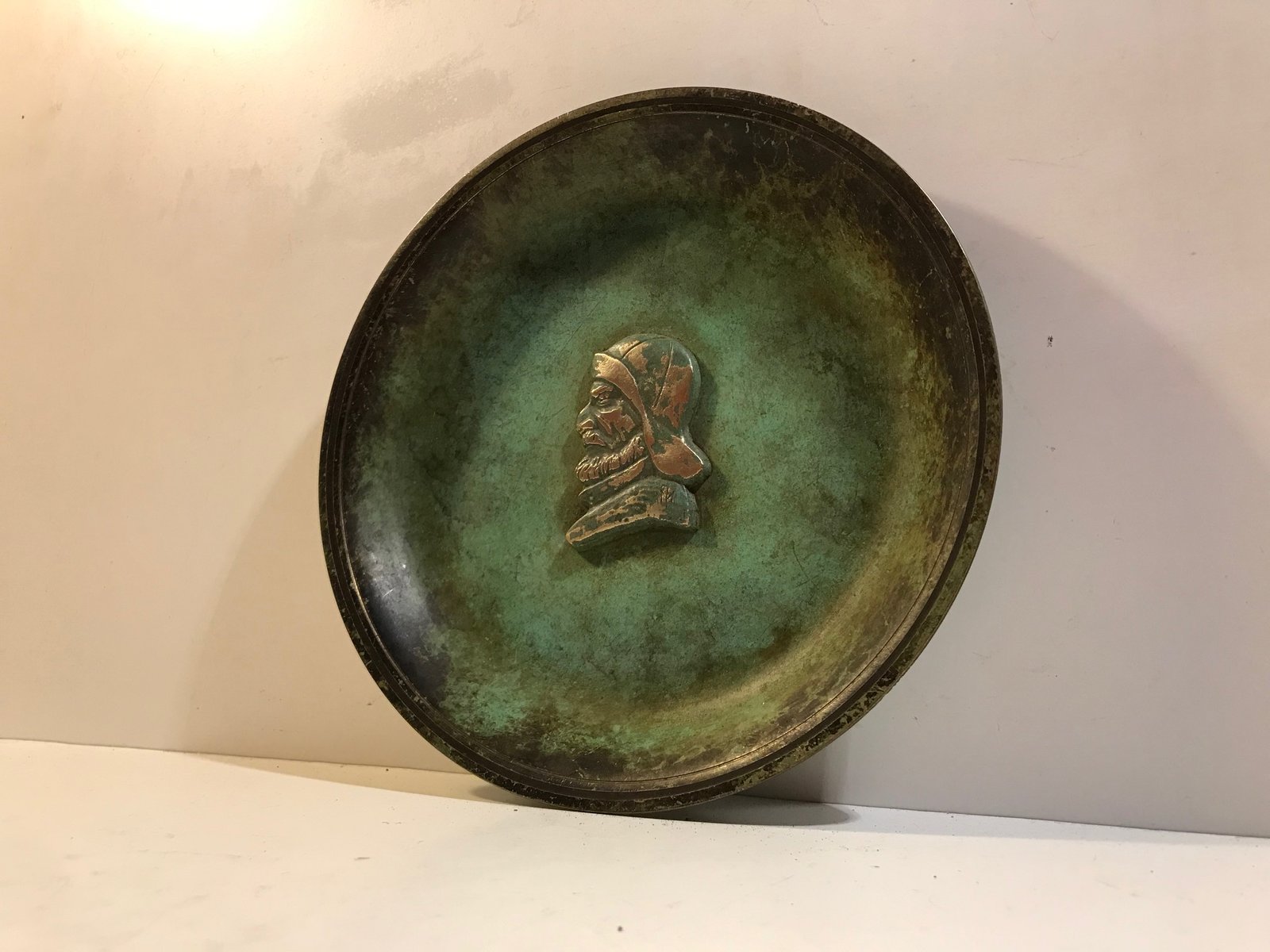 Art Deco Bronze Schale in Verdigris Optik von JF Willumsen für Tura ...