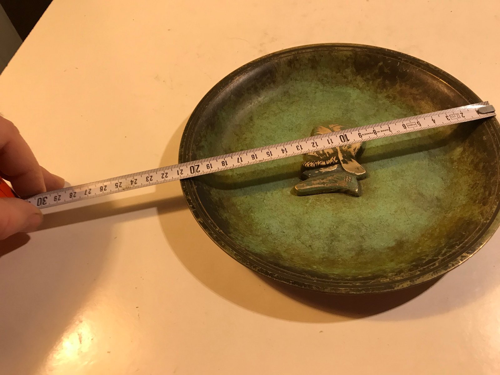 Art Deco Bronze Schale in Verdigris Optik von JF Willumsen für Tura ...