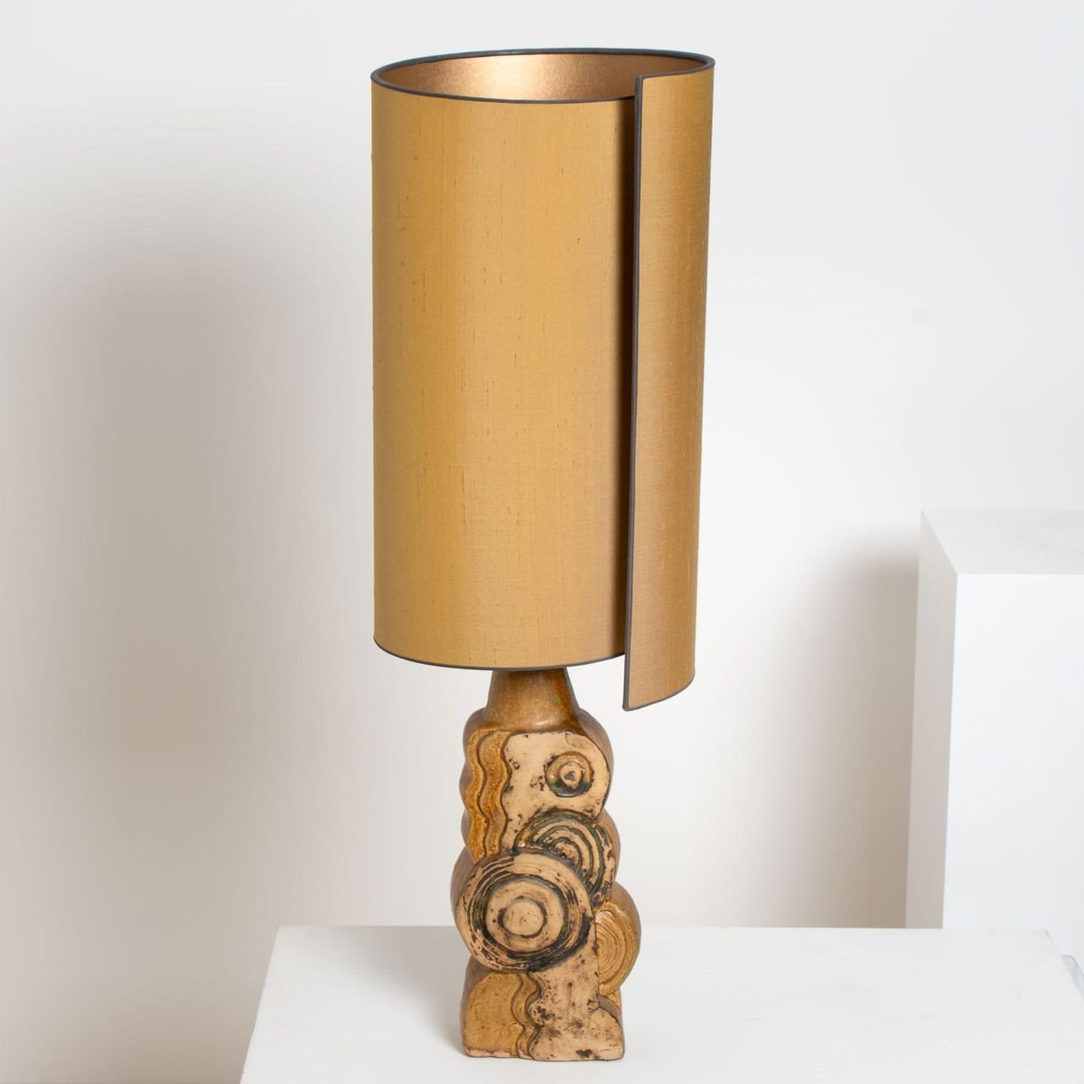 Ceramic Lamp by Bernard Rooke with New Custom Made Lampshade by René Houben, 1960s for sale at ...