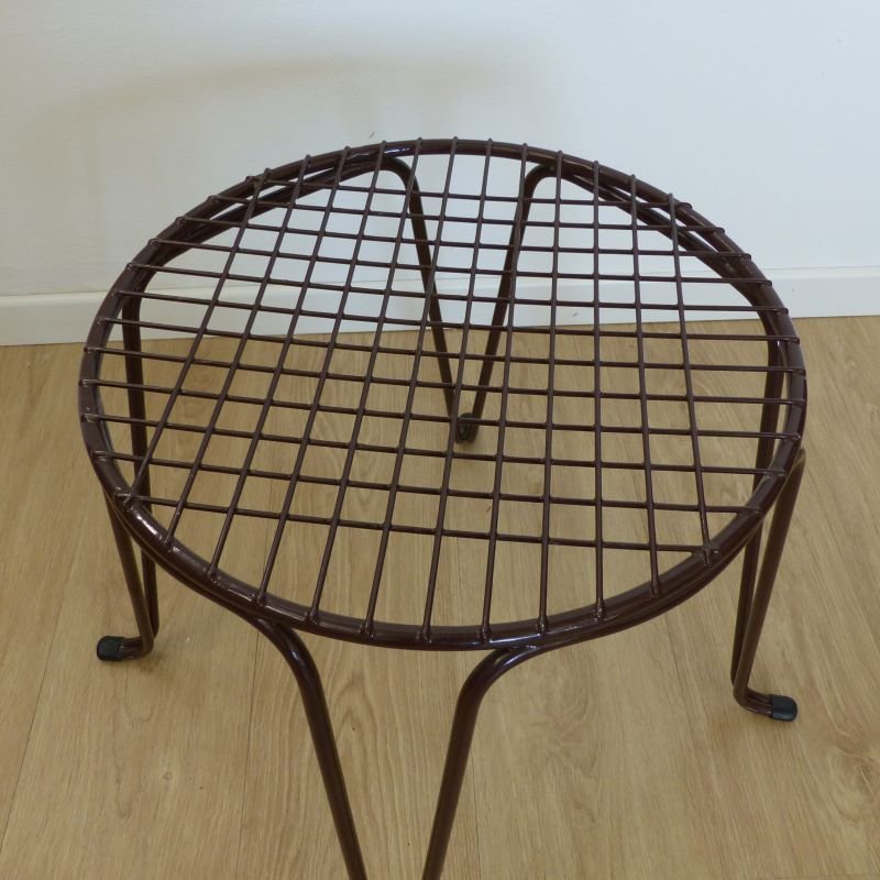 Vintage Wire Mesh Stool, 1960s for sale at Pamono