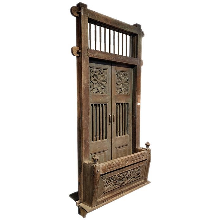 Wooden Window with Balustrade for sale at Pamono