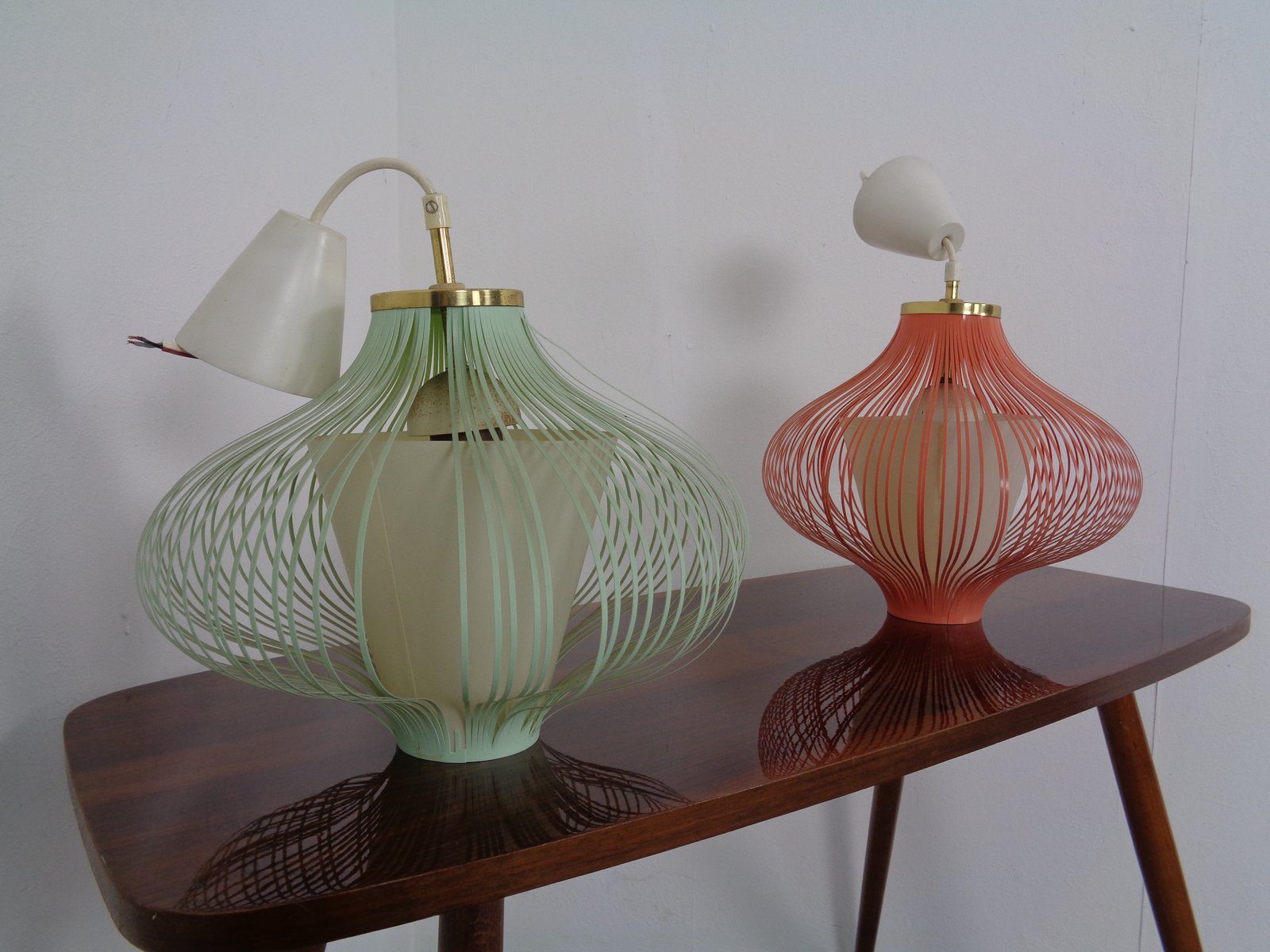 Filigree Spaghetti Ceiling Lamps, 1950s, Set of 2 for sale at Pamono