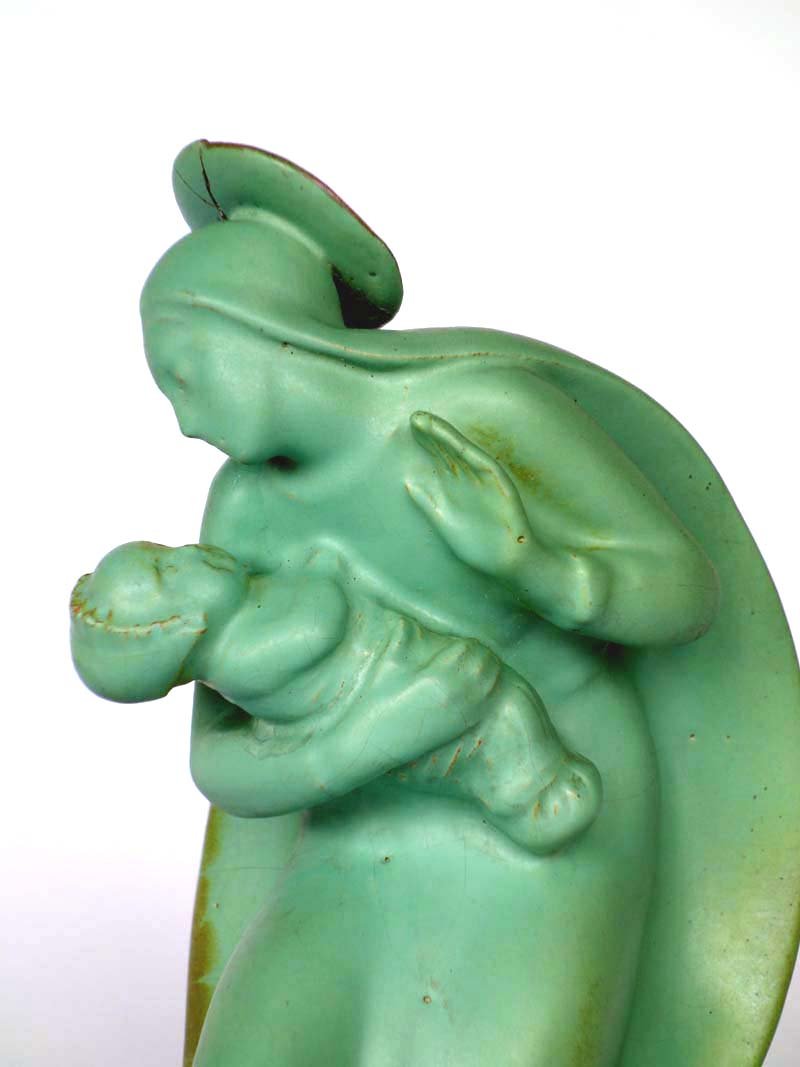 Italian Art Deco Pottery Madonna Maternity Sculpture by Mario Morelli ...