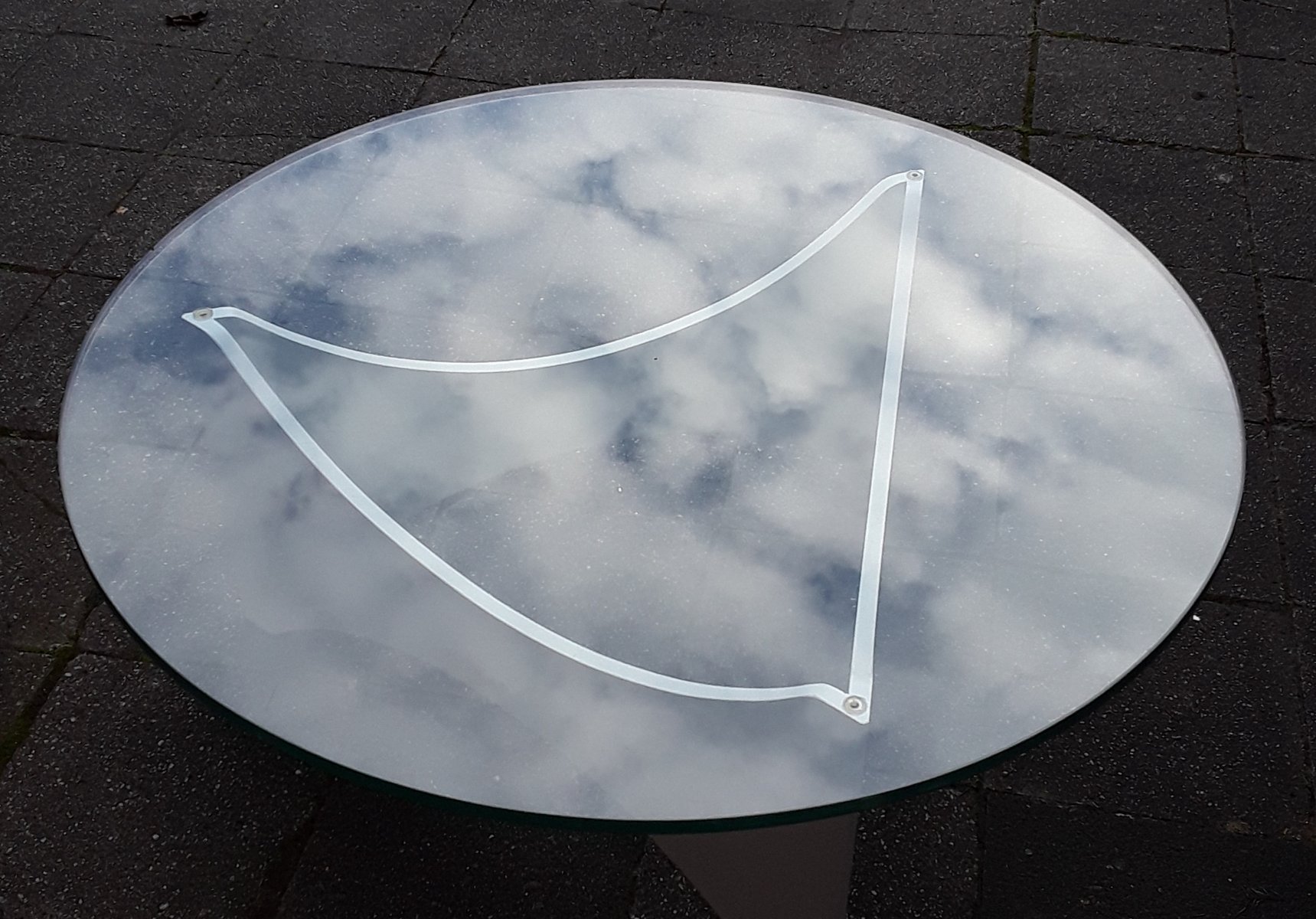 Round Chipboard & Glass Coffee Table, 1970s for sale at Pamono