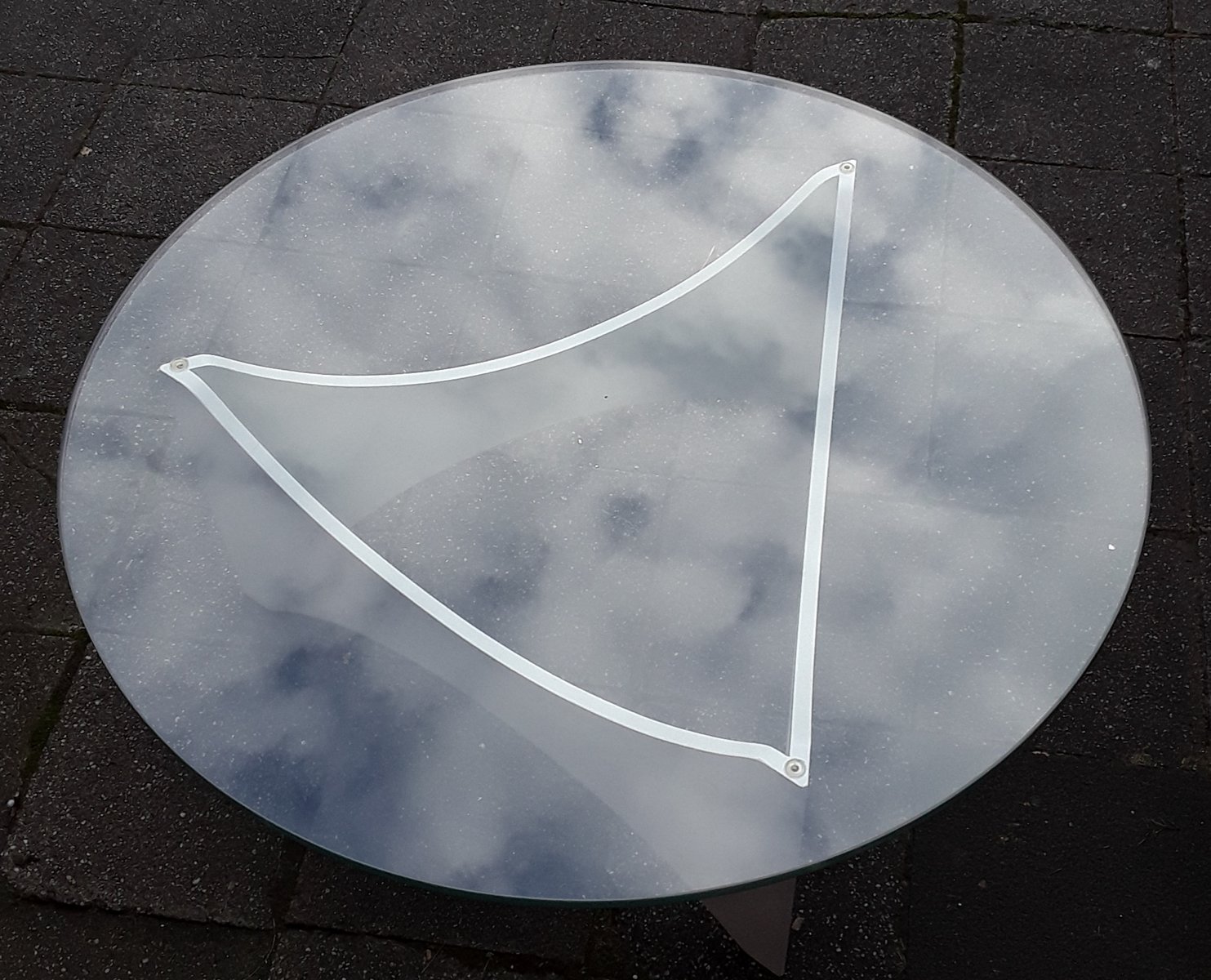 Round Chipboard & Glass Coffee Table, 1970s for sale at Pamono