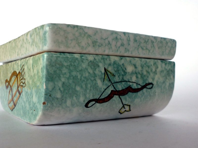 Italian Art Deco Cupid Ceramic Ashtray Box by Nino Strada for CIMA ...