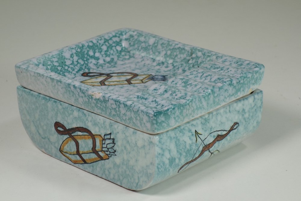 Italian Art Deco Cupid Ceramic Ashtray Box by Nino Strada for CIMA ...