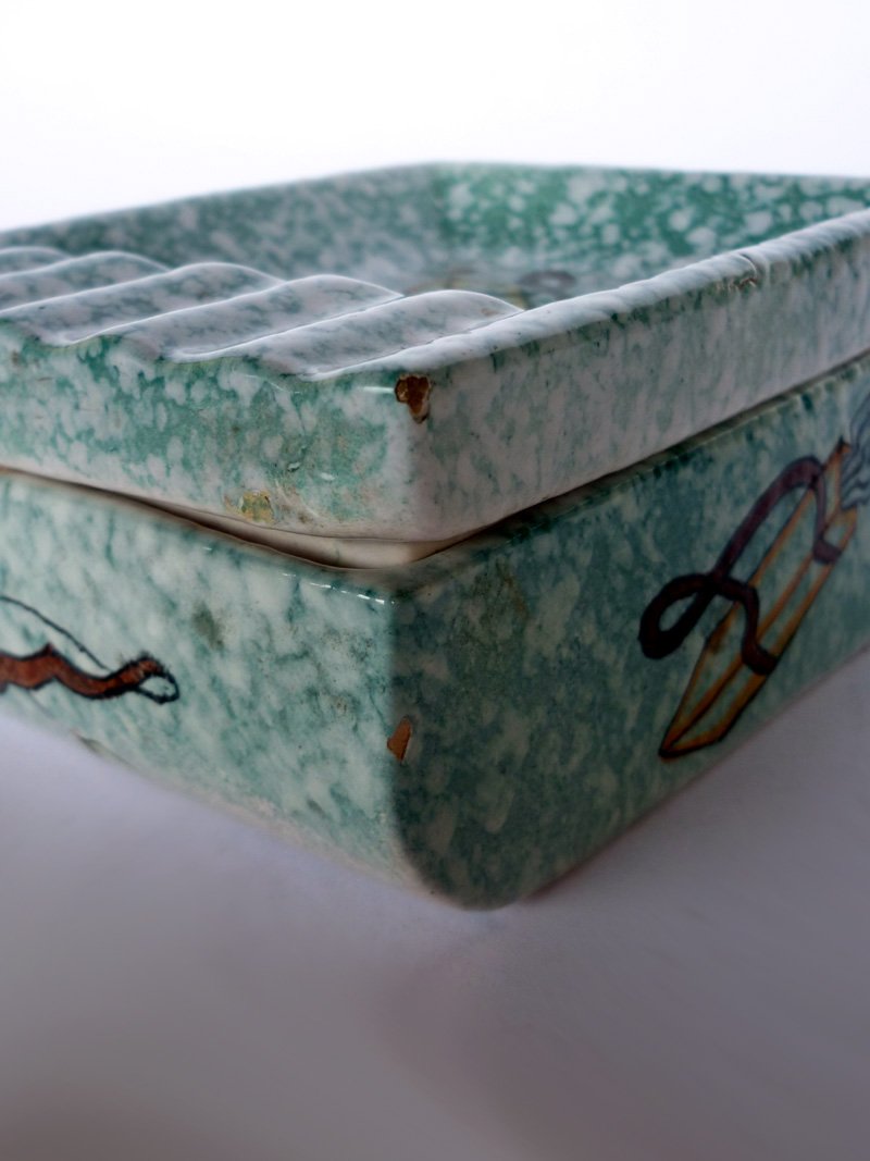 Italian Art Deco Cupid Ceramic Ashtray Box by Nino Strada for CIMA ...