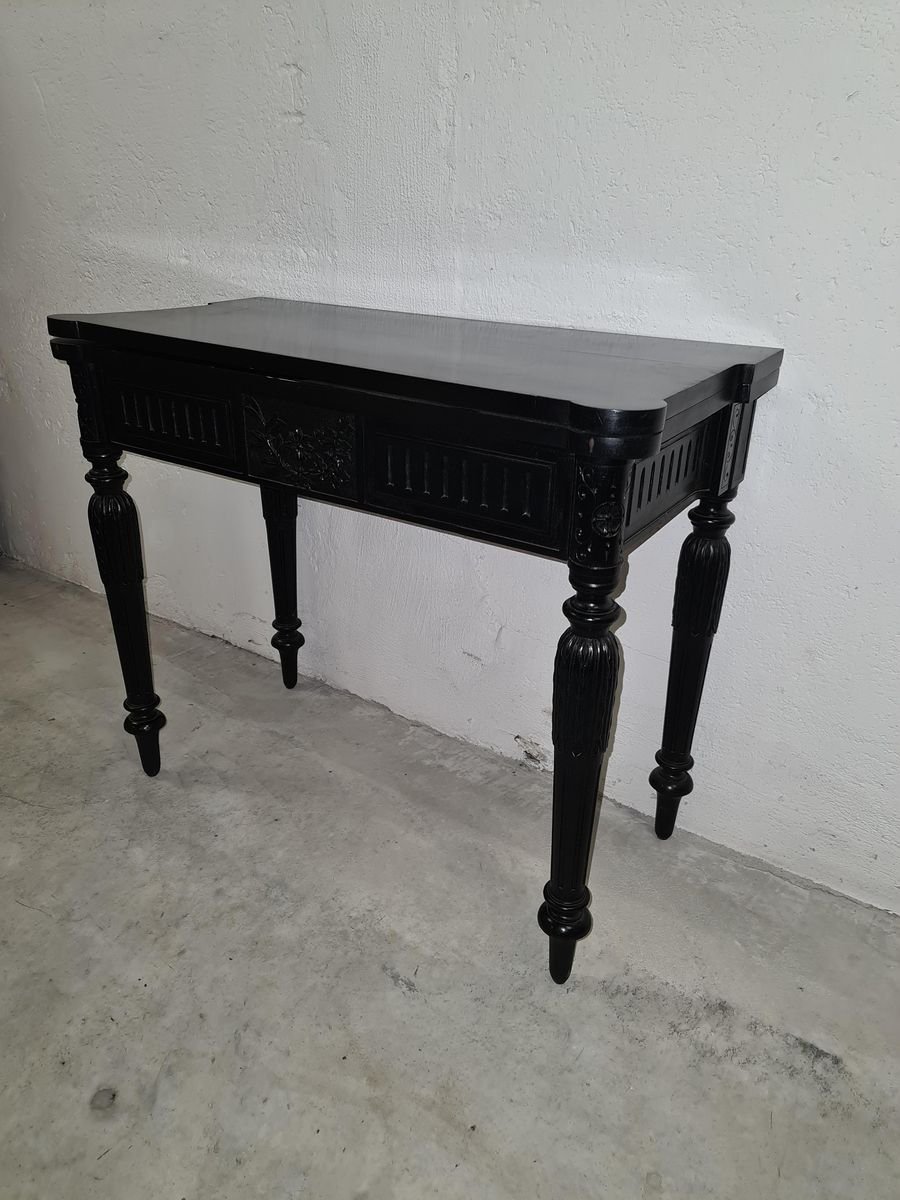 Antique Art Nouveau Black Game Table for sale at Pamono