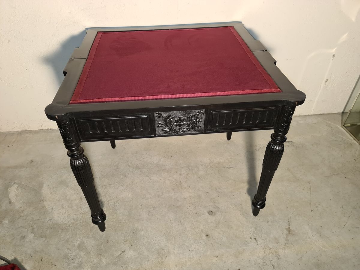 Antique Art Nouveau Black Game Table for sale at Pamono