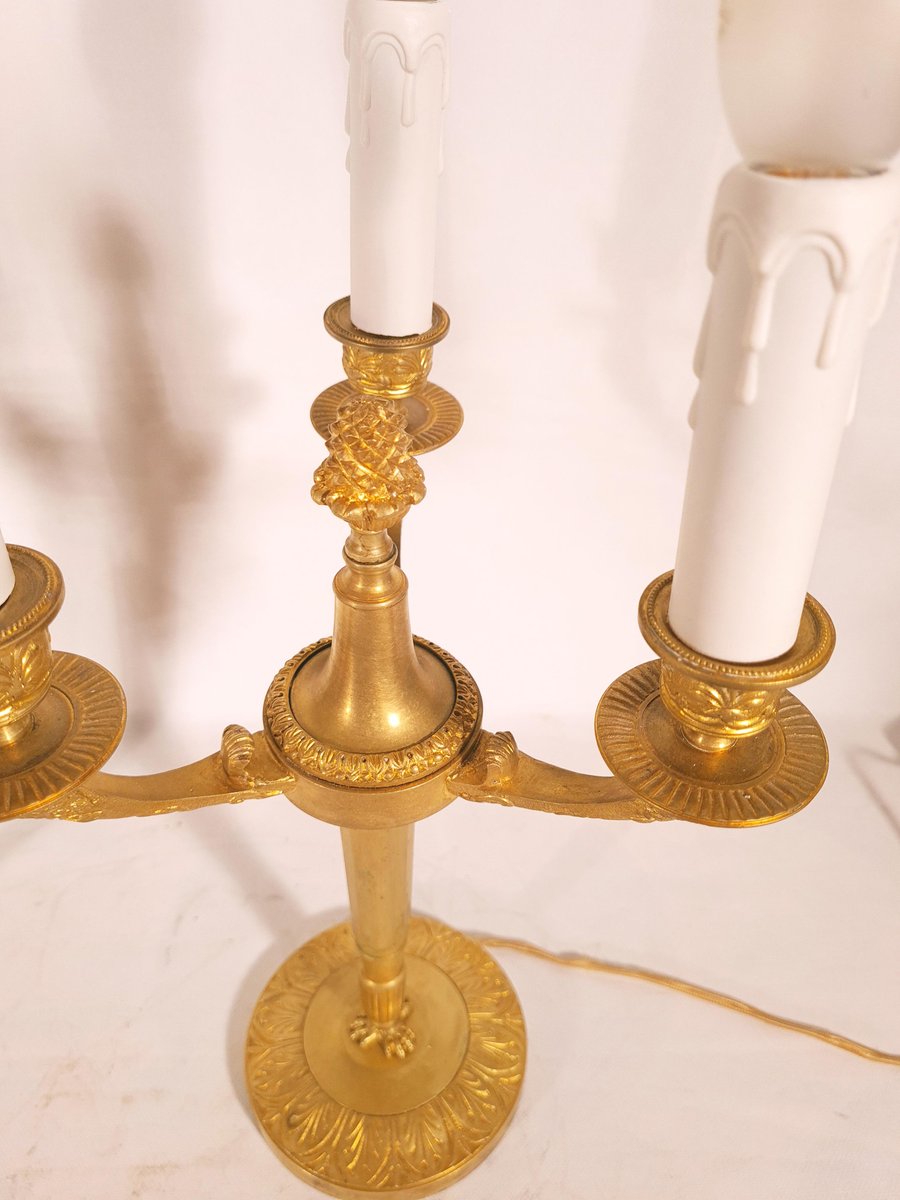 Französische vergoldete Bronze Kandelaber Tischlampen von Maison Boler ...
