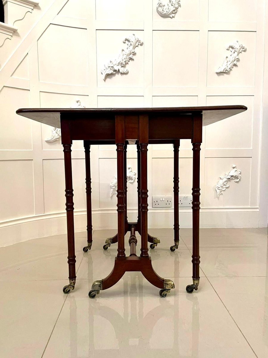 Antique George III Mahogany Spider Leg Drop-Leaf Table, Early 19th ...