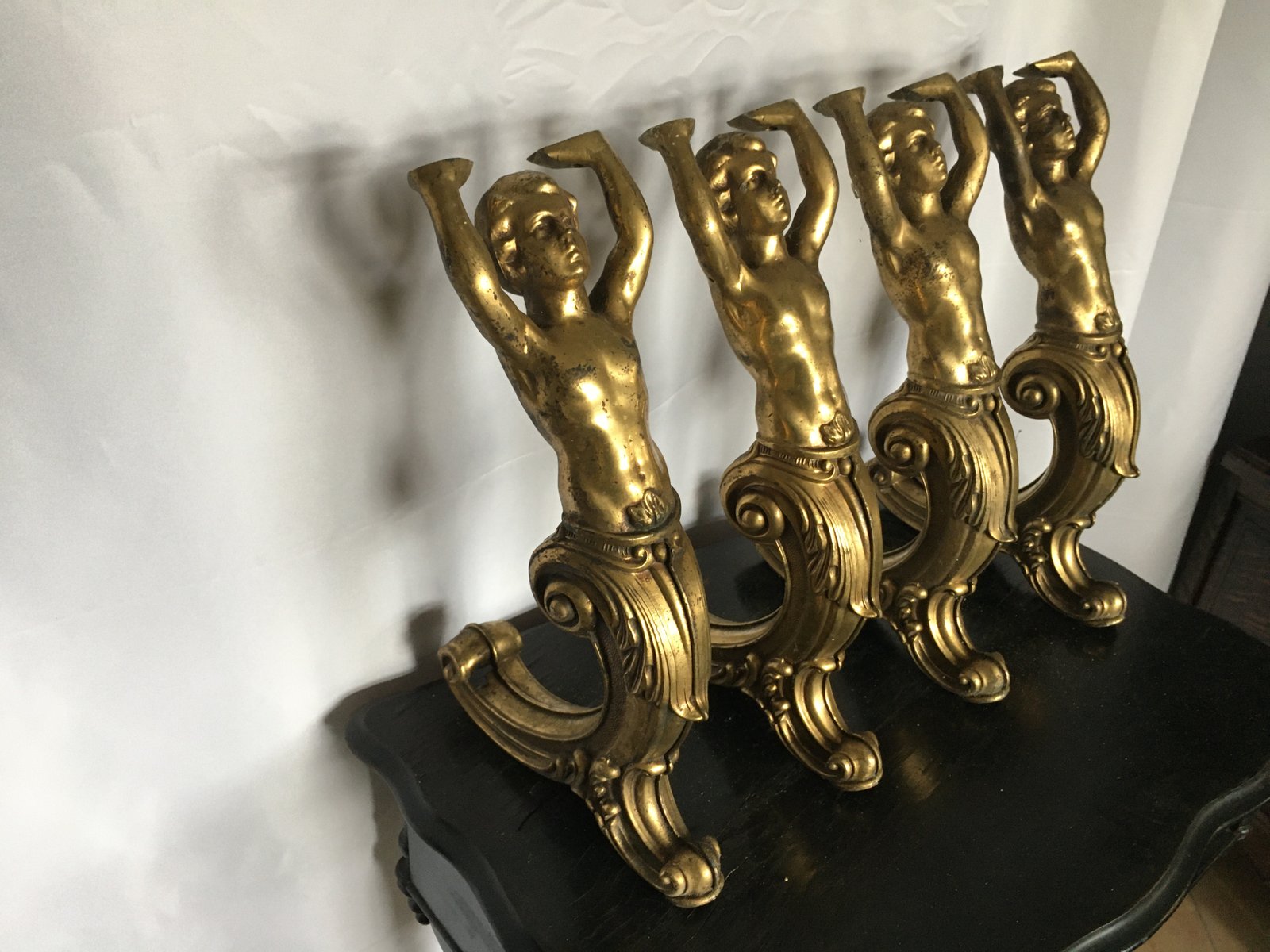 Brass Figures, 1950s, Set of 4 for sale at Pamono