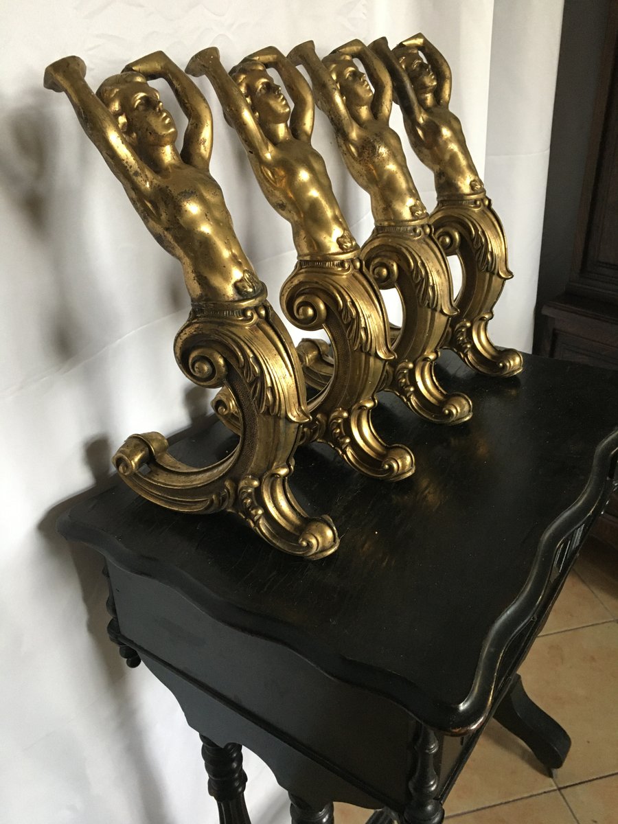 Brass Figures, 1950s, Set of 4 for sale at Pamono