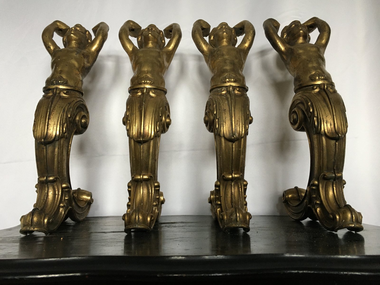 Brass Figures, 1950s, Set of 4 for sale at Pamono