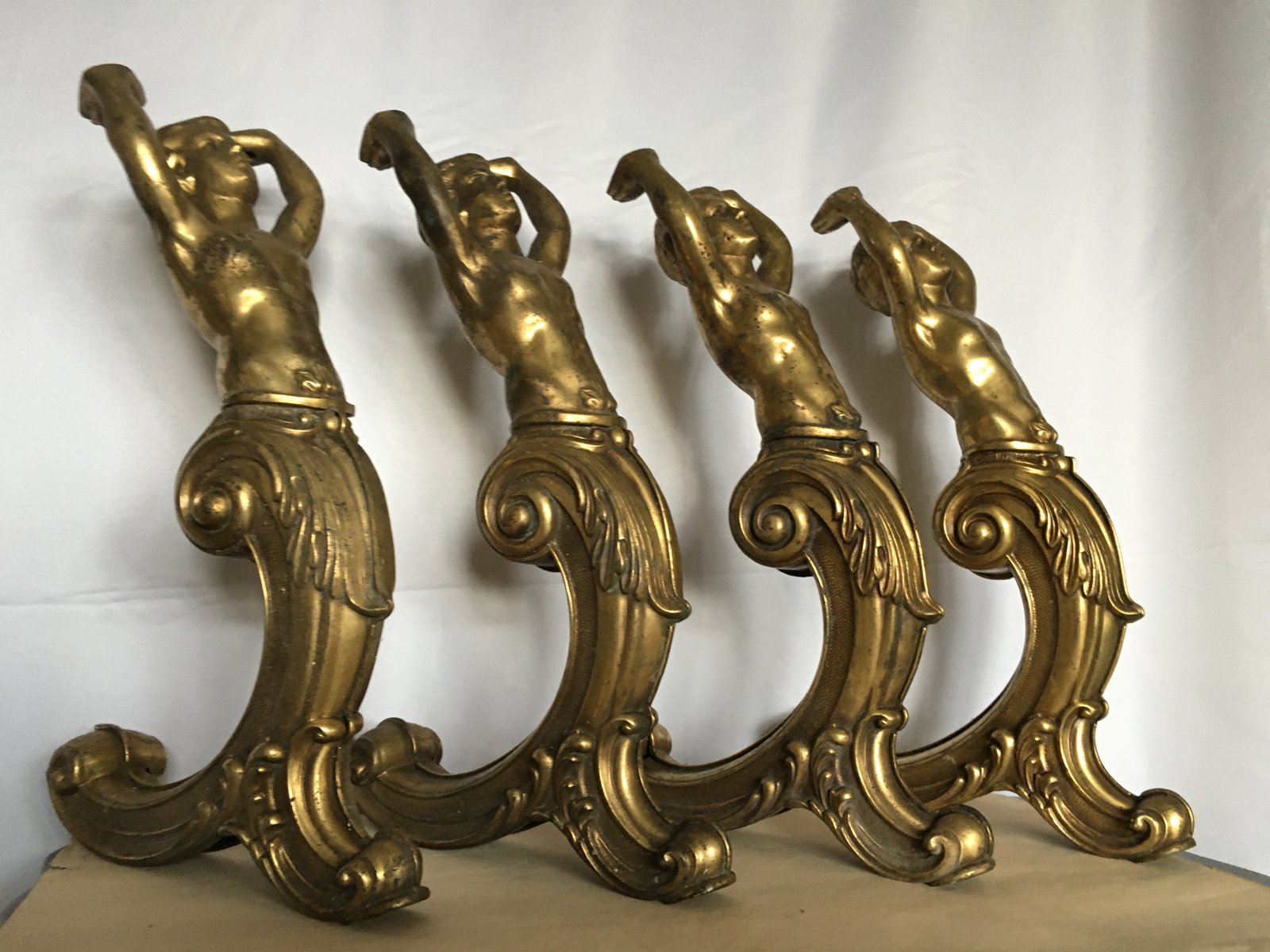 Brass Figures, 1950s, Set of 4 for sale at Pamono