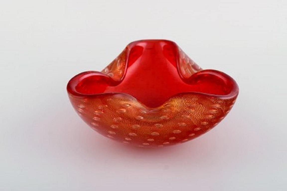 Murano Bowls in Mouth-Blown Art Glass with inlaid Bubbles, Set of 2 for ...