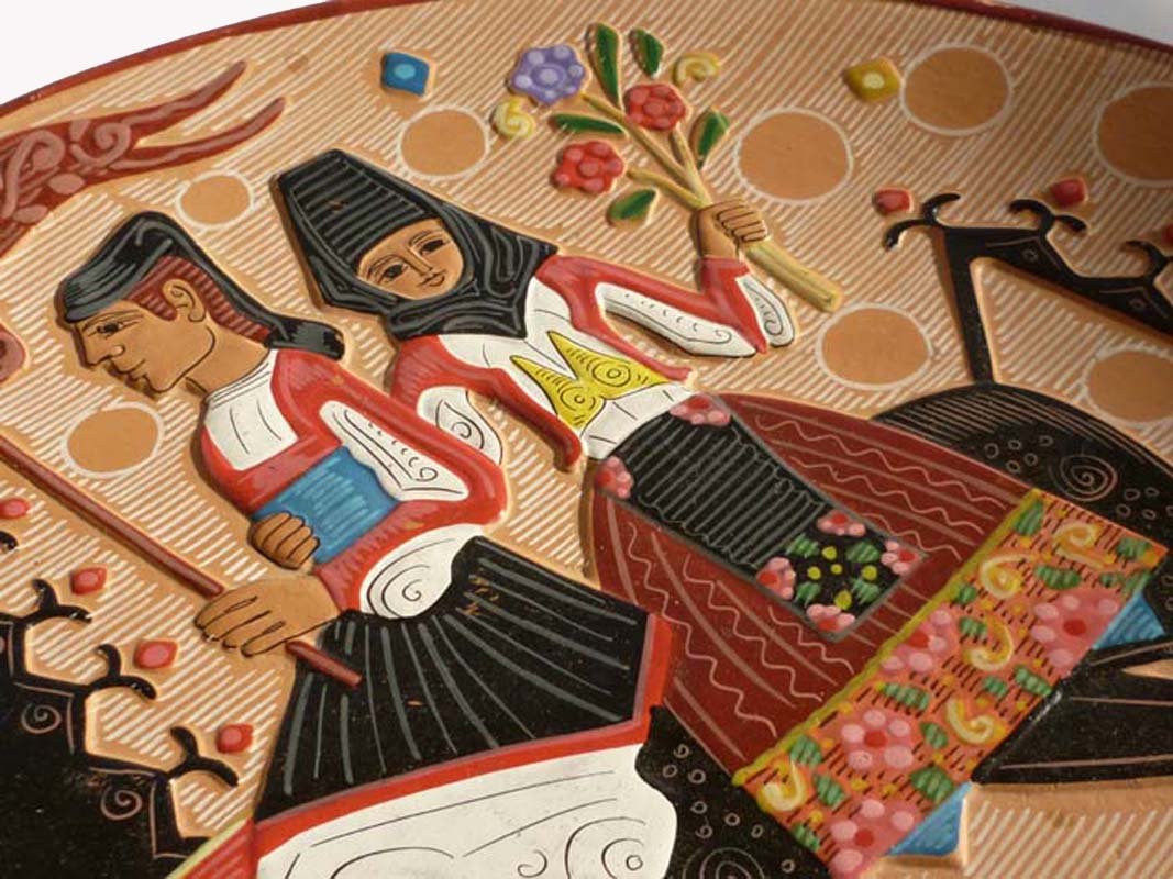 Sardinian Decorative Ceramic Plate by Paolo Loddo, 1960s for sale at Pamono