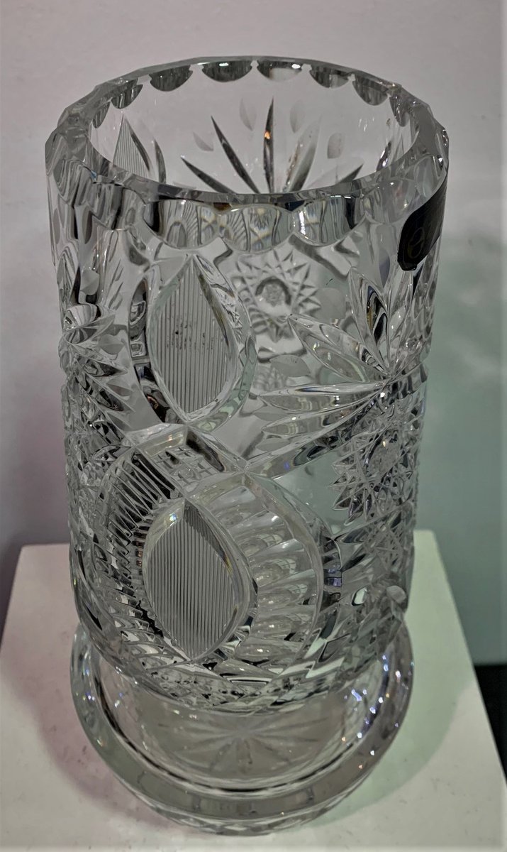 Polish Crystal Vase from Zawiercie, 1970s for sale at Pamono