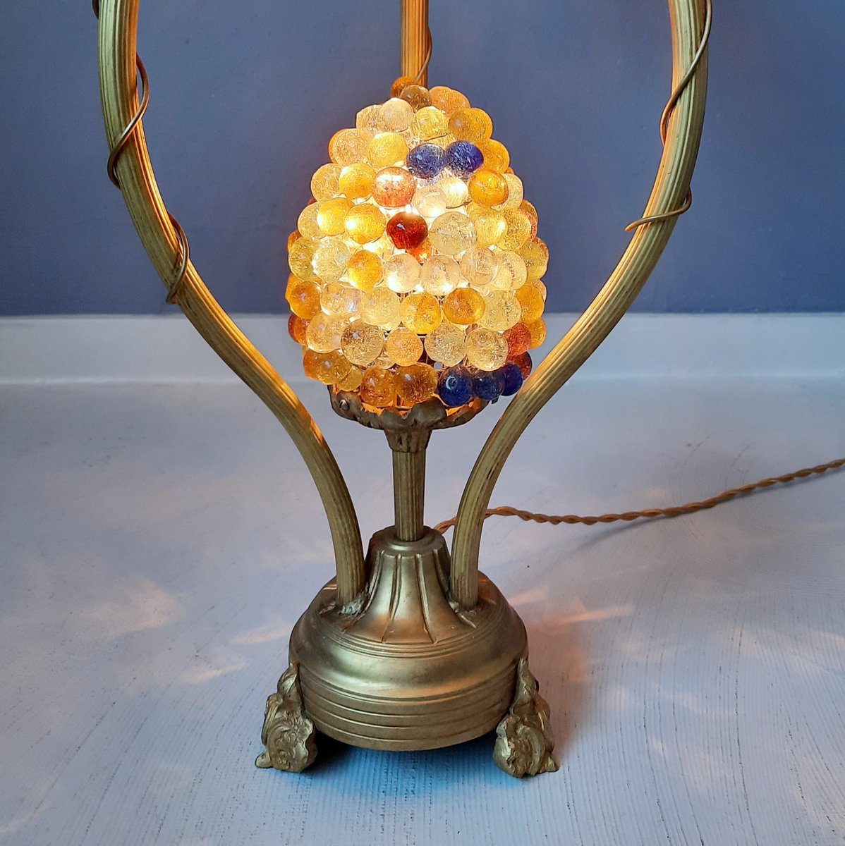 Mid-Century Murano Glass Grape Table Lamp, 1950s for sale at Pamono