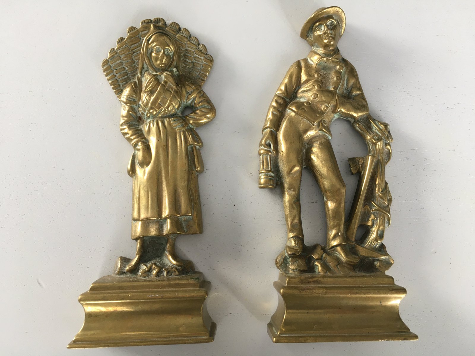 Brass Figures, 1950s, Set of 2 for sale at Pamono
