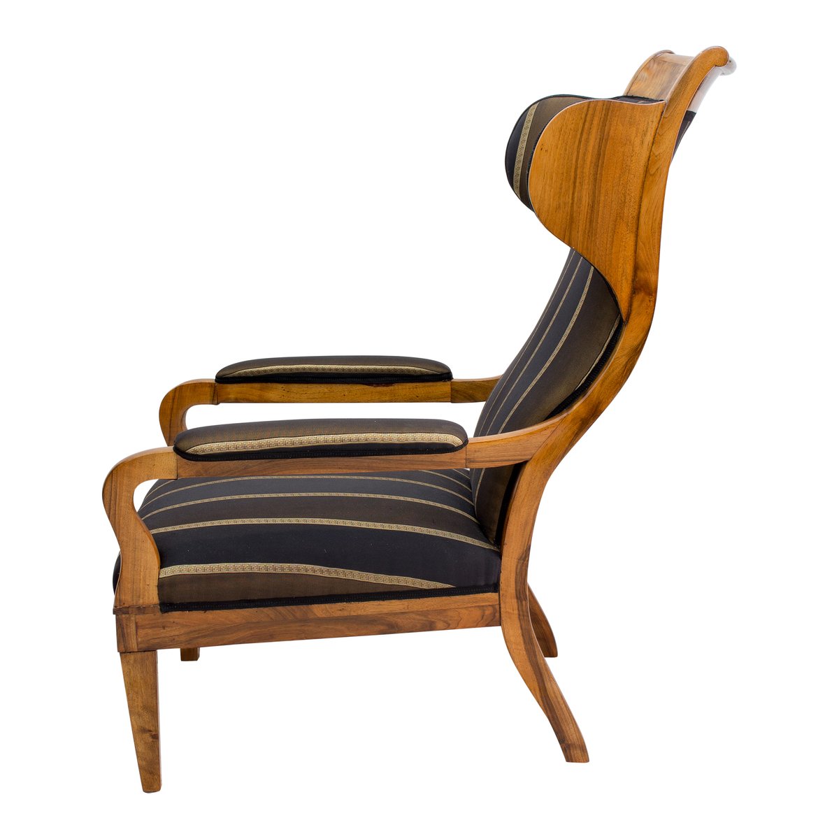 Biedermeier Ohrring / Ohrensessel aus massivem Nussholz, frühes 19. Jh ...