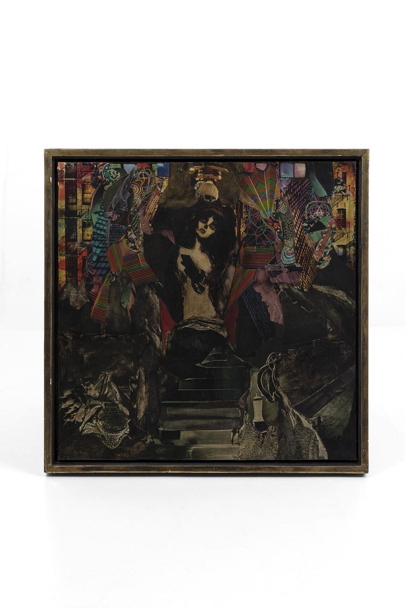 Jeet Chhabda, Woman and Stairs, Collage on Canvas for sale at Pamono