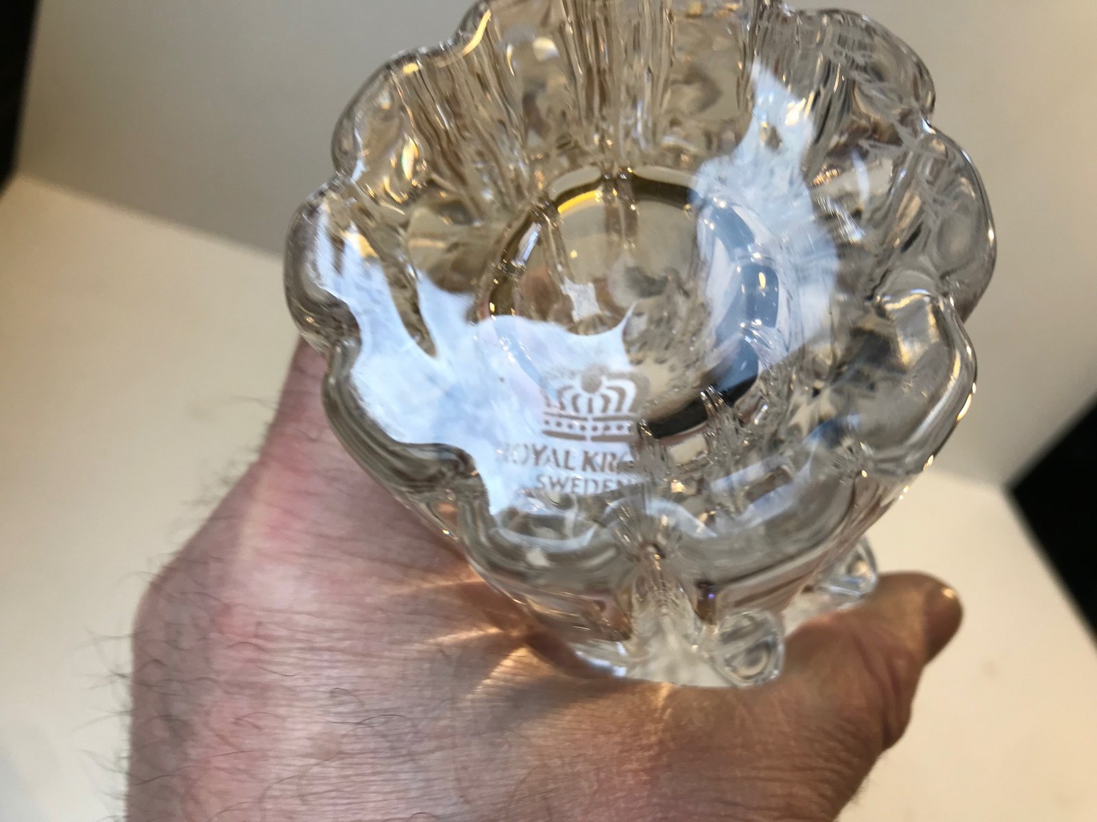 Scandinavian Crystal Vase by Bengt Edenfalk for Royal Krona, 1970s for ...