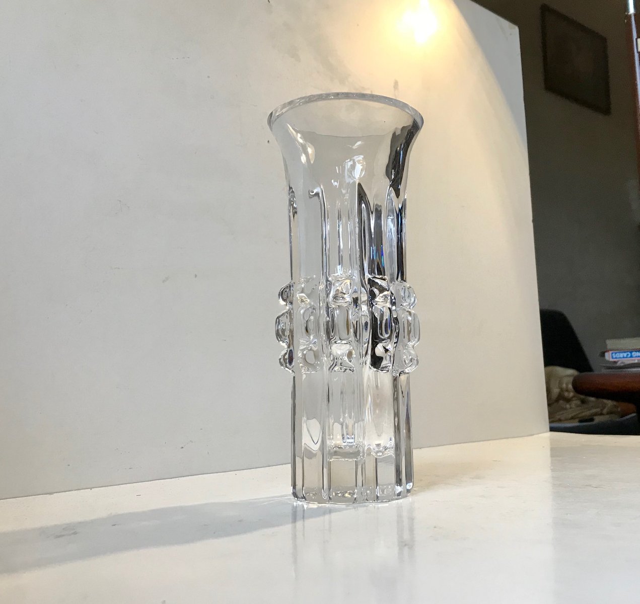 Scandinavian Crystal Vase by Bengt Edenfalk for Royal Krona, 1970s for ...
