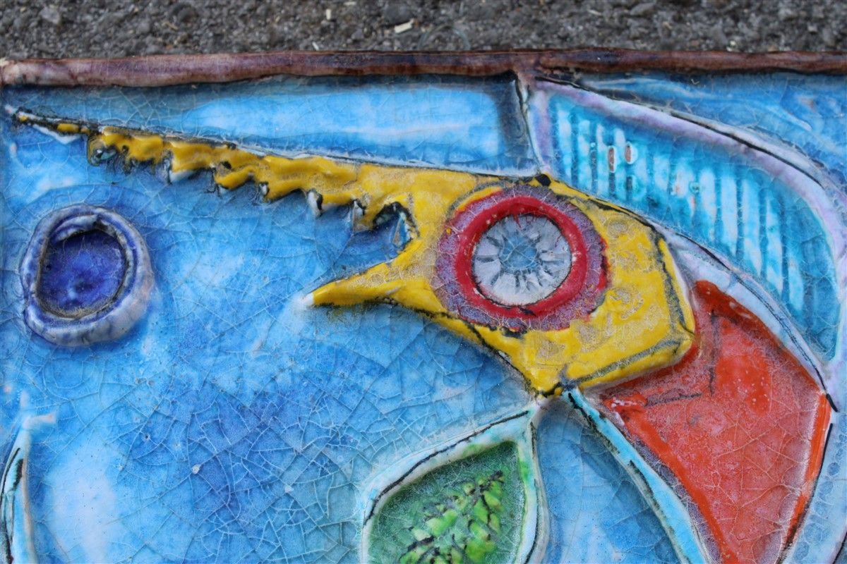 Ceramic Marlin Fish Plate by Giovanni Desimone, 1970s for sale at Pamono