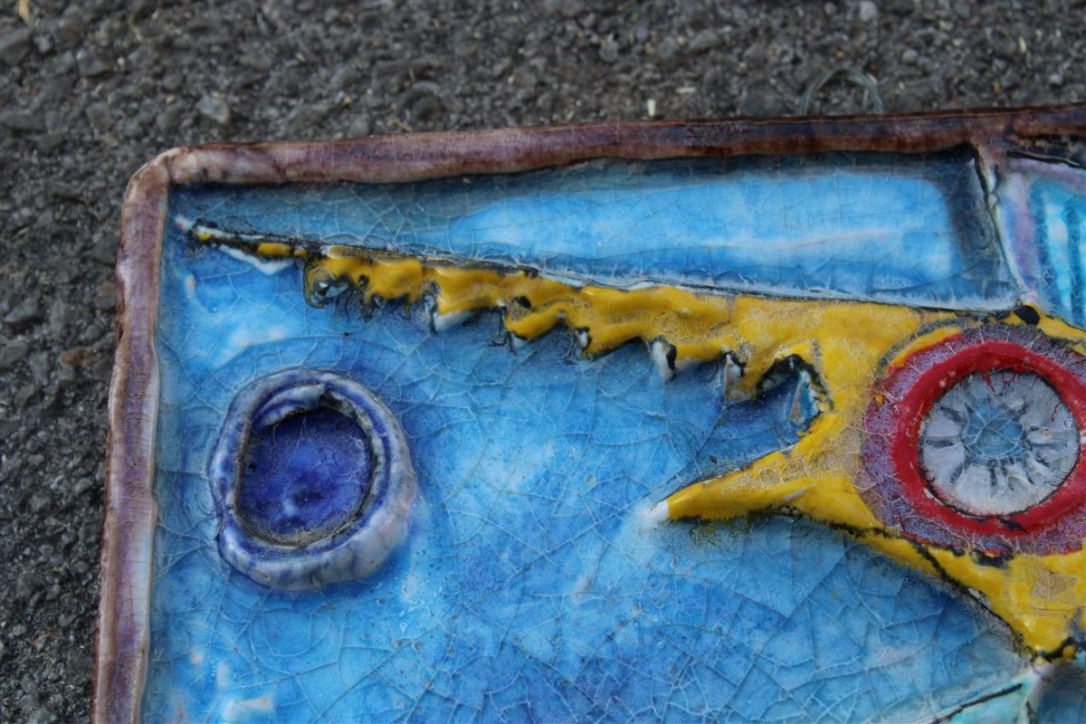 Ceramic Marlin Fish Plate by Giovanni Desimone, 1970s for sale at Pamono