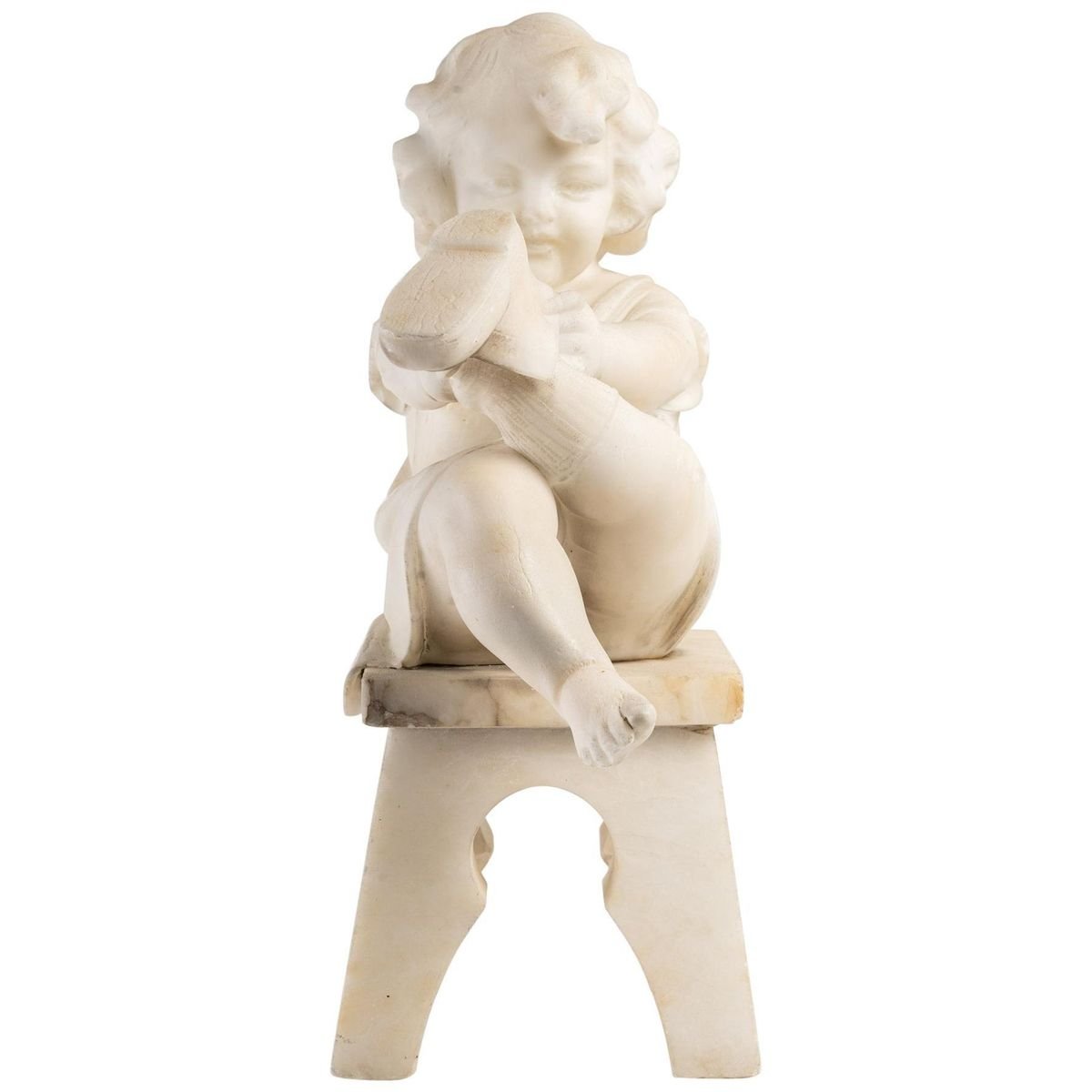 Small Girl Alabaster Sculpture for sale at Pamono