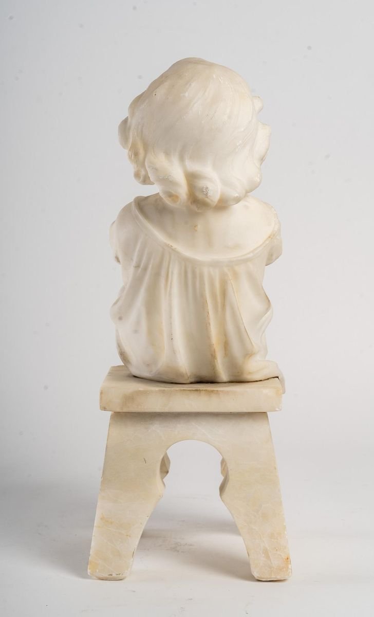 Small Girl Alabaster Sculpture for sale at Pamono