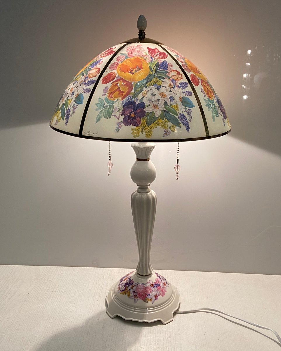 Flower Table Lamp by Ursula Band for The Bradford Exchange, 2000s for ...