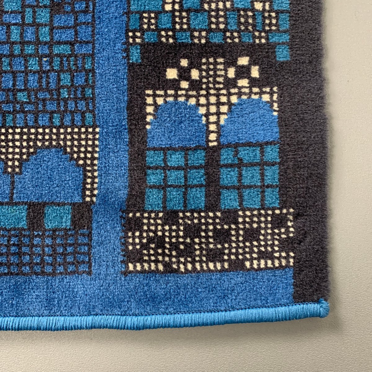 Large German Blue Patterned Expo Rug by Prof. Margret Hildebrand for ...