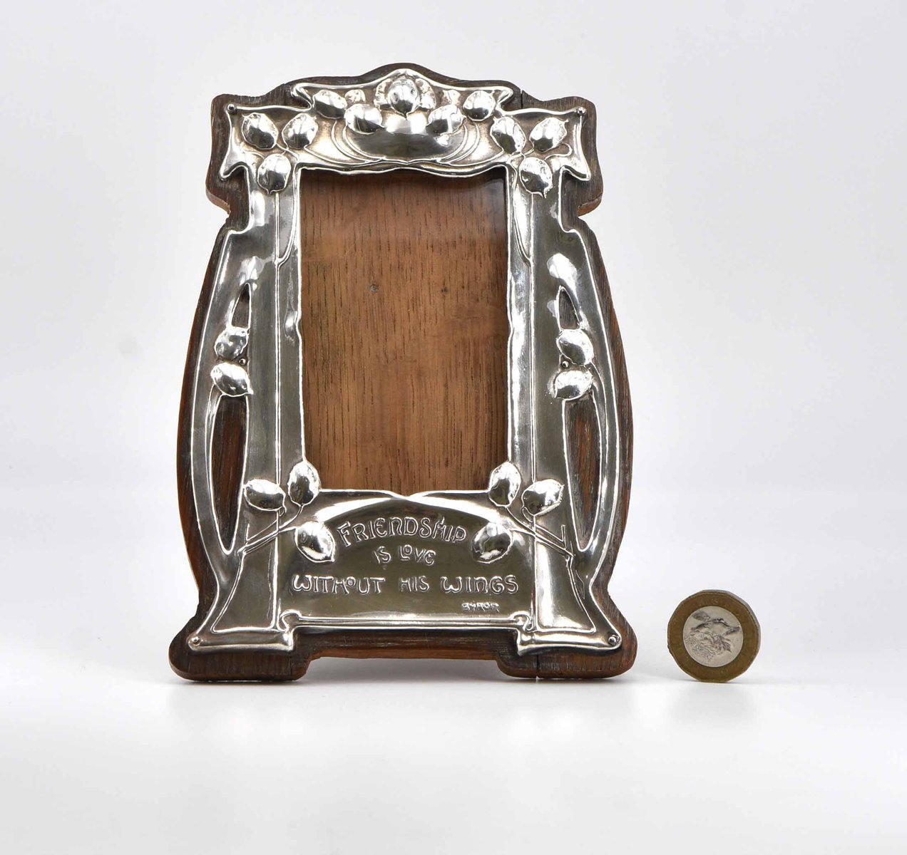 Art Nouveau Small Silver-Plated Picture Frame, 1900s for sale at Pamono