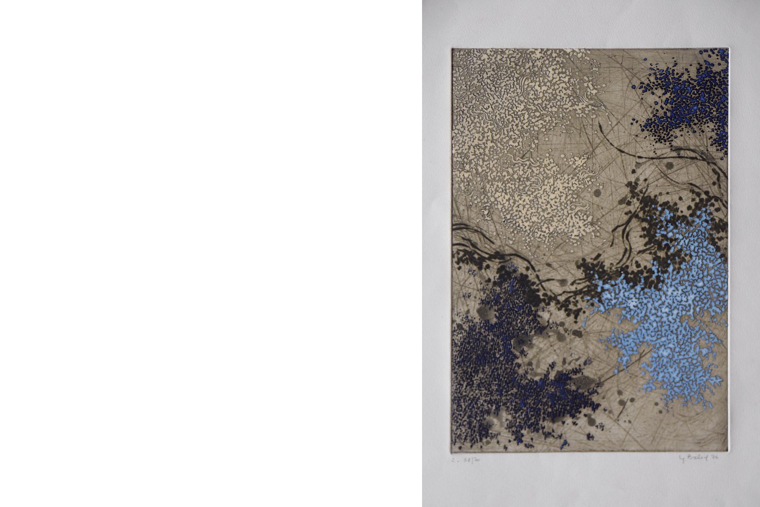 Yannick Ballif, Abstract Serigraph on Woven Paste, 1976 for sale at Pamono