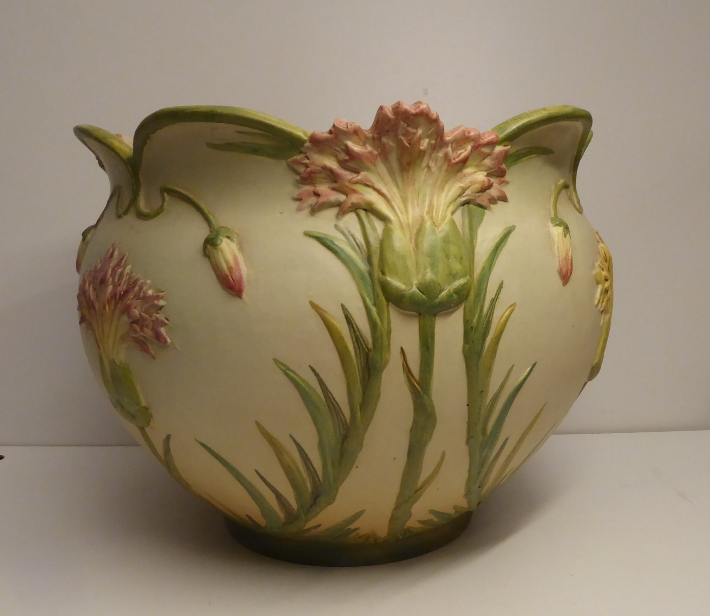Art Nouveau Cachepot Sur Colonne Planter on Display by Jean Massier for ...