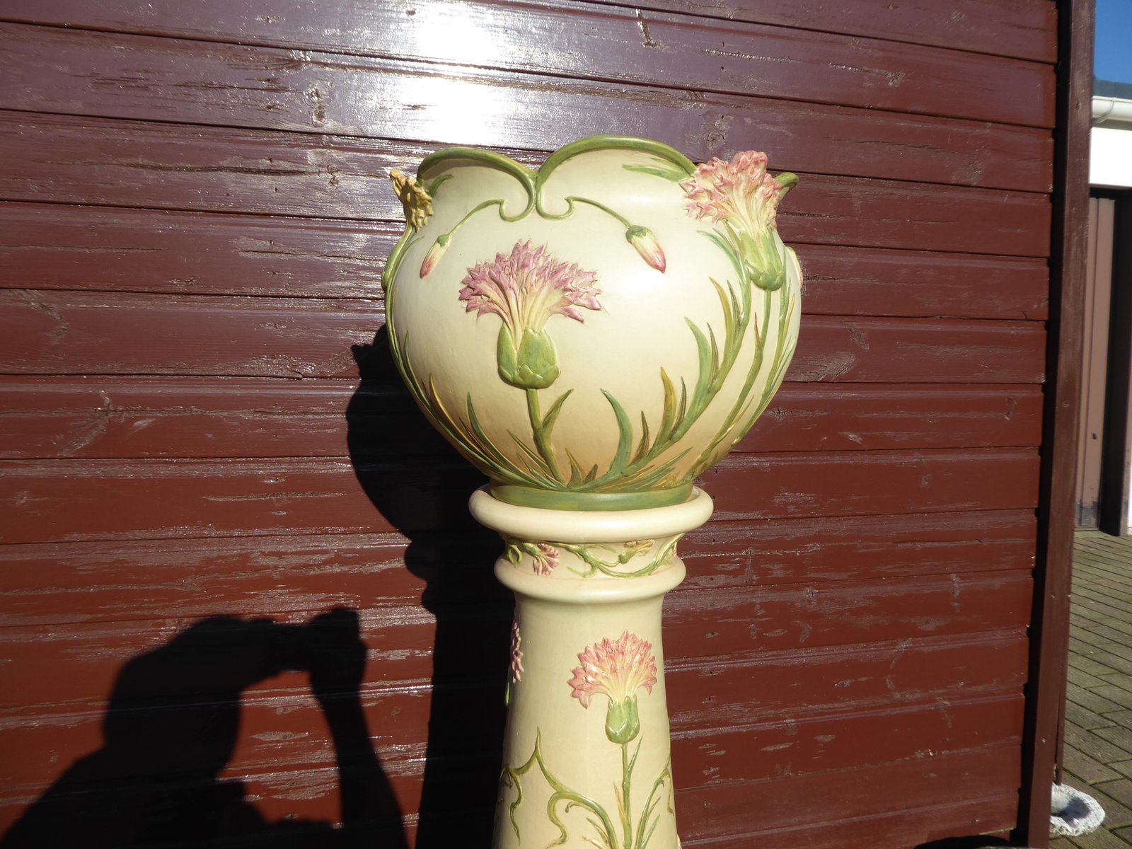 Cache-Pot Cachepot Sur Colonne Art Nouveau sur Vitrine par Jean Massier ...