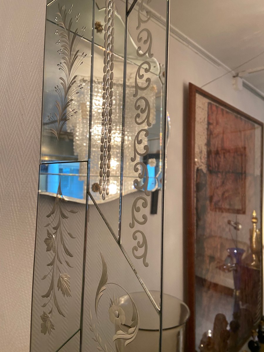 Vintage Engraved Mirror by inconnu for sale at Pamono