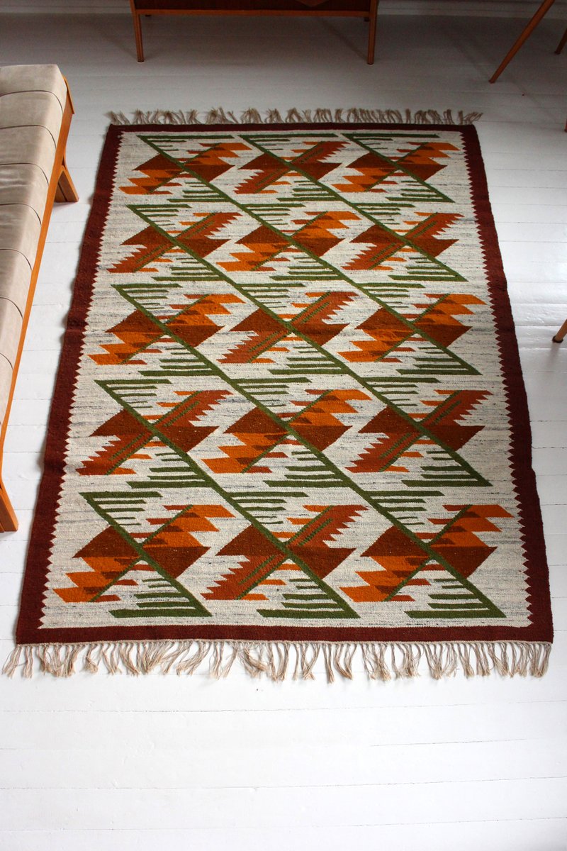 Geometrischer Mid-Century Teppich aus Wolle von Cepelia, 1960er bei ...