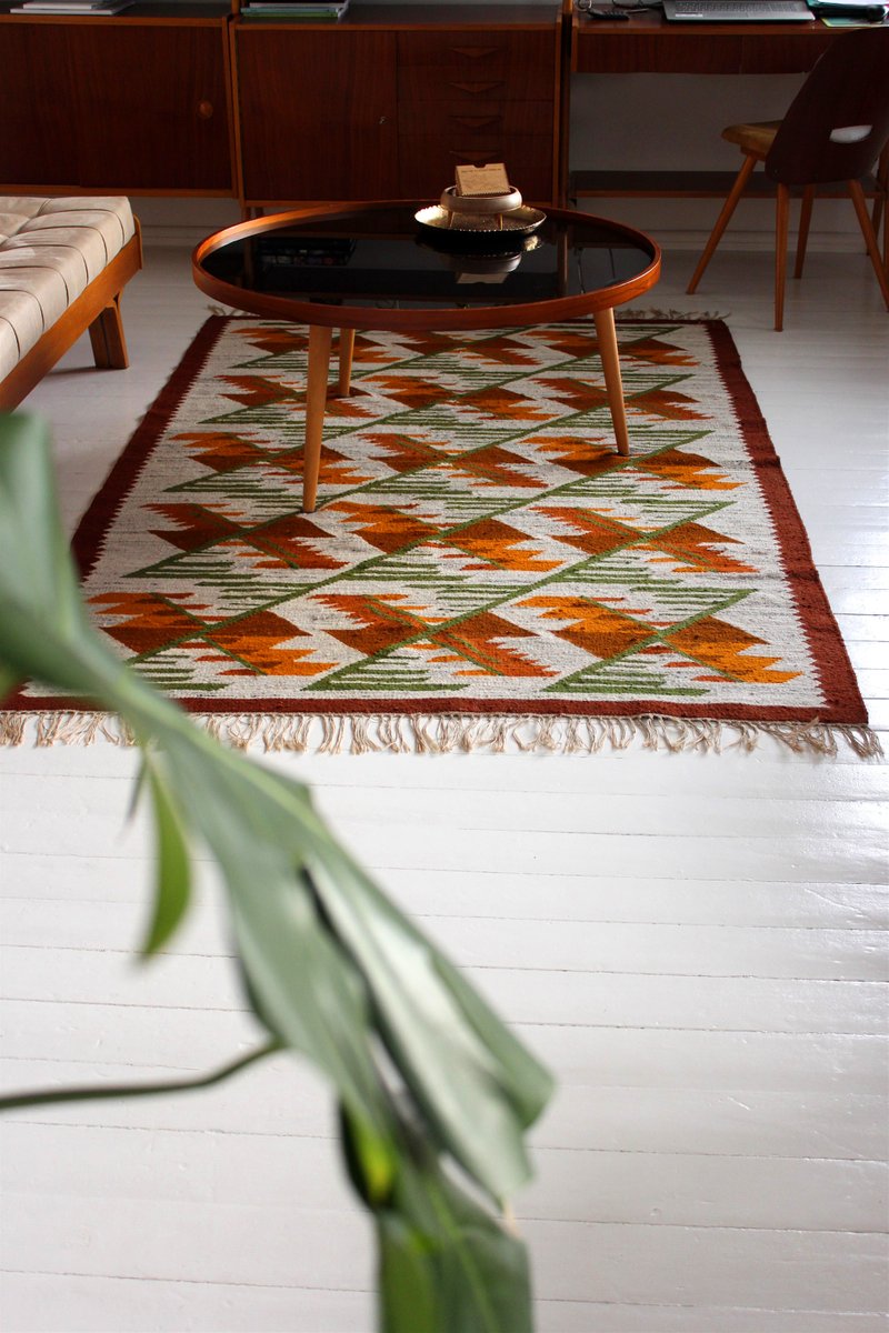 Geometrischer Mid-Century Teppich aus Wolle von Cepelia, 1960er bei ...