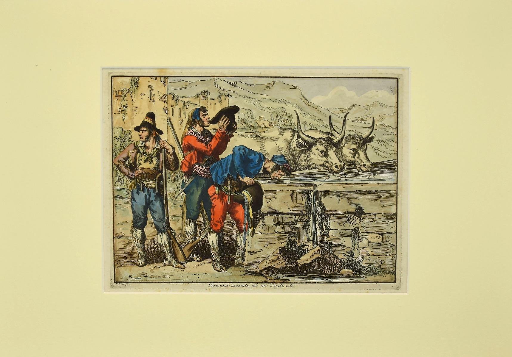 Bartolomeo Pinelli, Roman Costume, Etching and Waterccolor, 1820 for ...